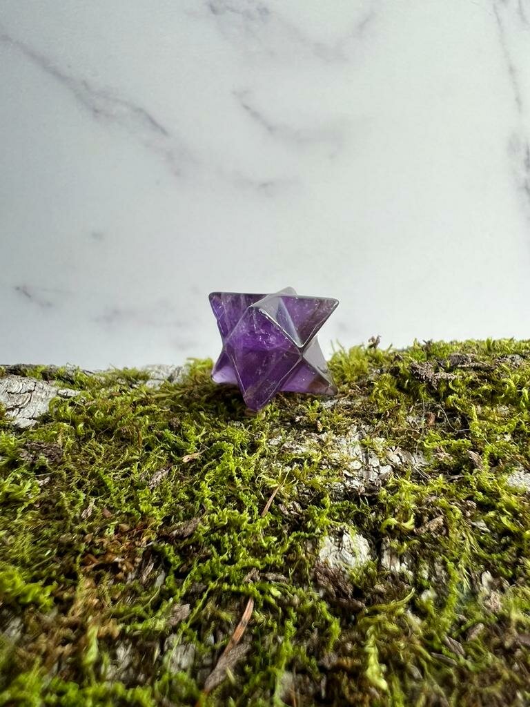 Оберег звезда меркаба из Аметиста, 13х13 мм,