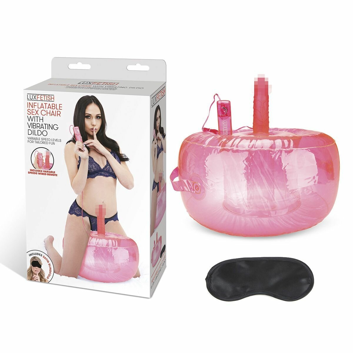 Надувная секс подушка с вибрирующим фаллоимитатором LUX Fetish