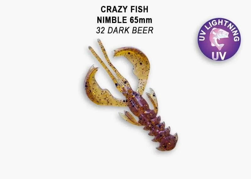 Силиконовые приманки Crazy Fish Nimble 2.5" 44-65-32-6 кальмар