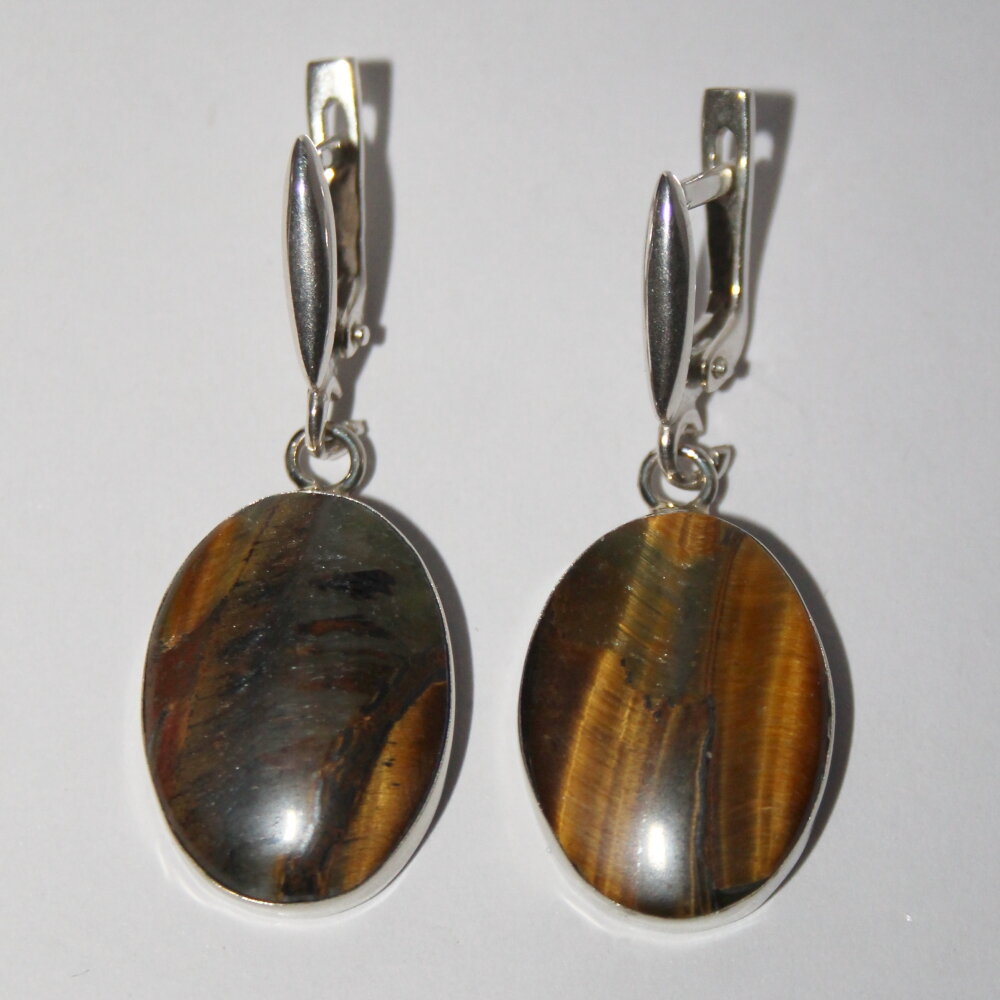 Серьги, тигровый глаз