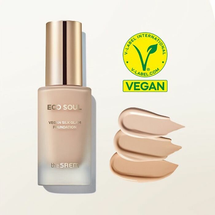 Тональная основа (Vegan) с шелковистой текстурой The SAEM Eco Soul Vegan Silk Glam Foundation №.23 - Natural Beige (30 мл)
