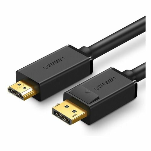 Кабель аудио-видео UGREEN DP101, DisplayPort (m) - HDMI (m) , 5м, черный [10204]
