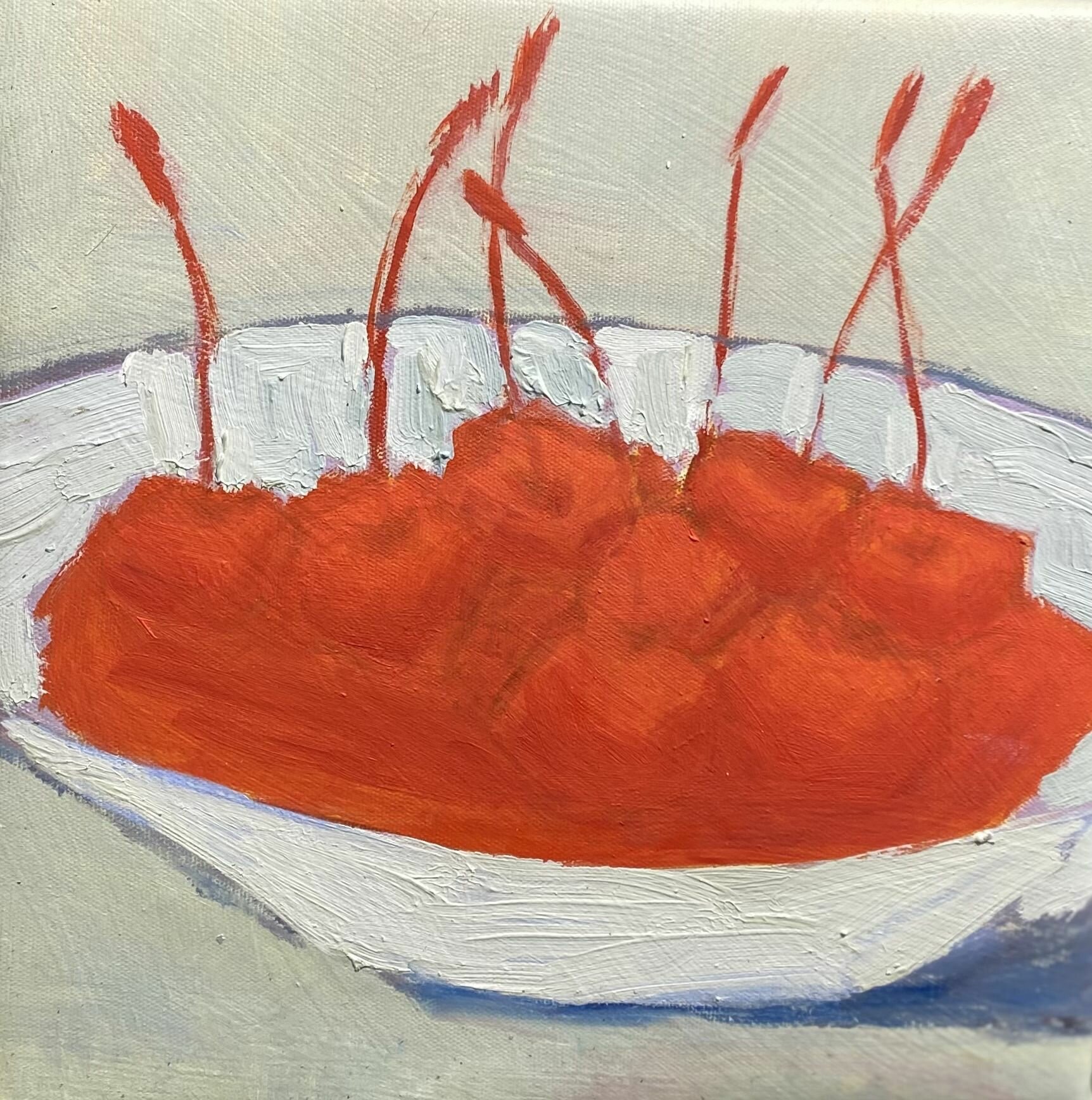 Черешня натюрморт холст маслом 9 современный художник Петербург Черешня натюрморт