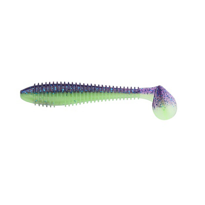 Силиконовая приманка для рыбалки, Keitech Swing Impact FAT 6.8 PAL# 06T Violet Lime Belly, 180 мм, 36.5 г