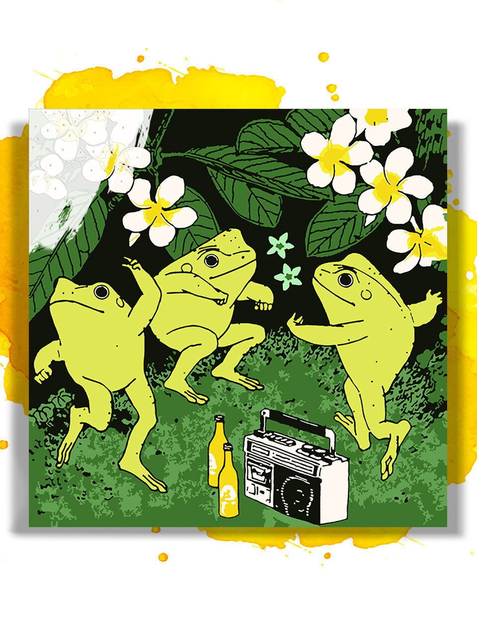 Картина по номерам на холсте Танцующие лягушки, 50 х 50 см