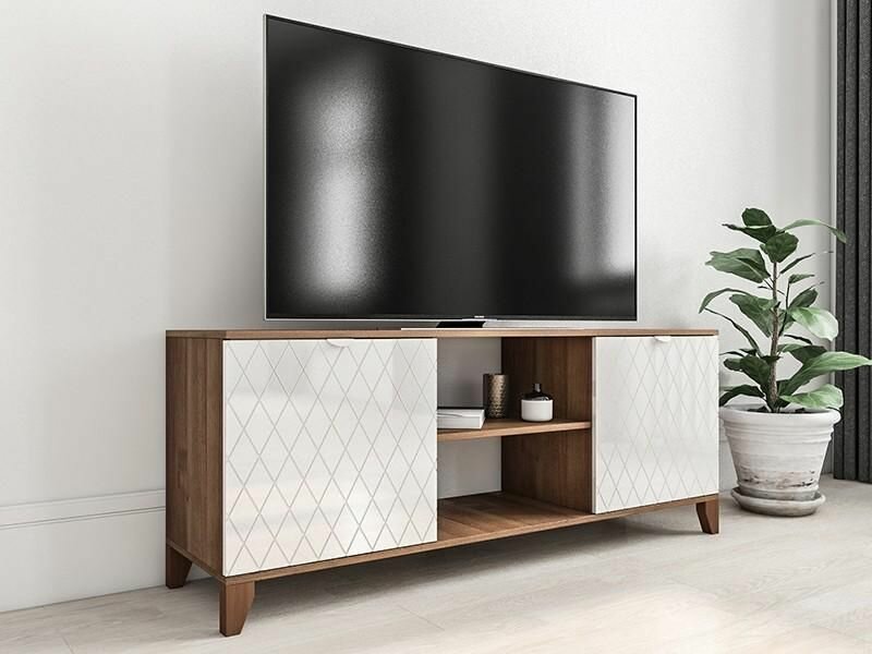 Комод для вещей "Сканди 14" 150х60х40, орех гварнери / белый глянец