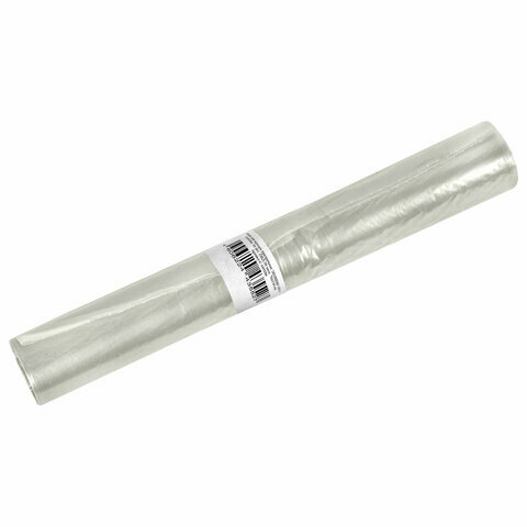 Мешки для мусора прозрачные, эконом, 120 л, в рулоне 10 шт, ПВД, 30 мкм, 70х110 см, 609206