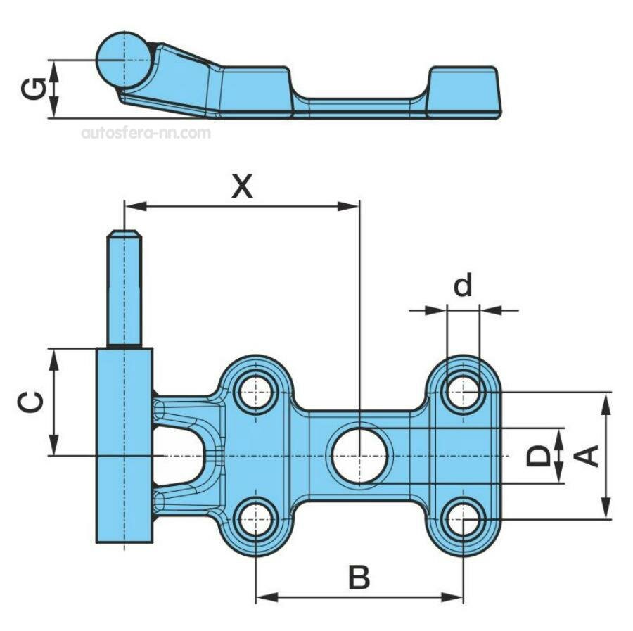 BPW 0514525400 плита полурессоры! правая 150x77.5x42x170\ BPW