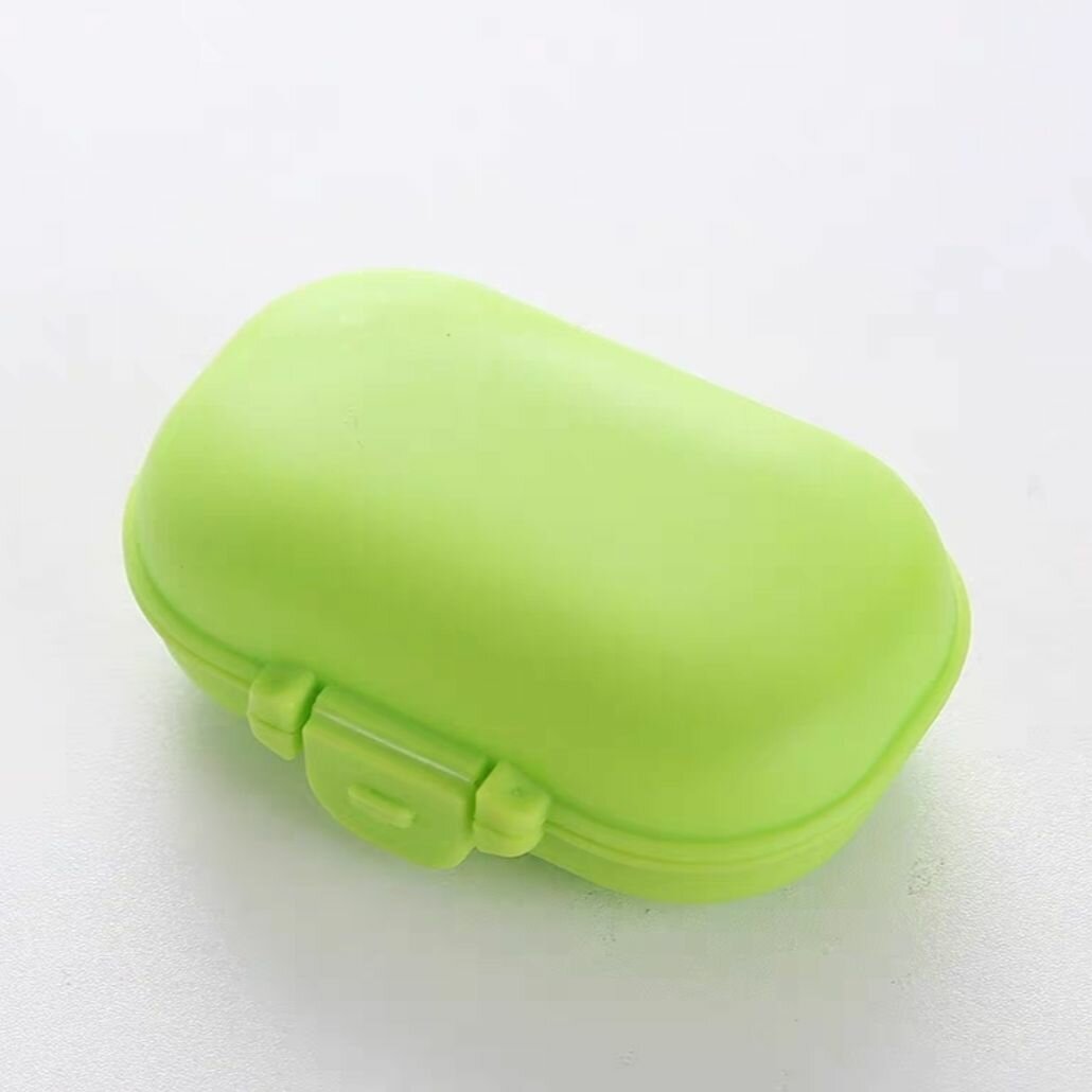 Таблетница овальная мини 4 дня, зеленая