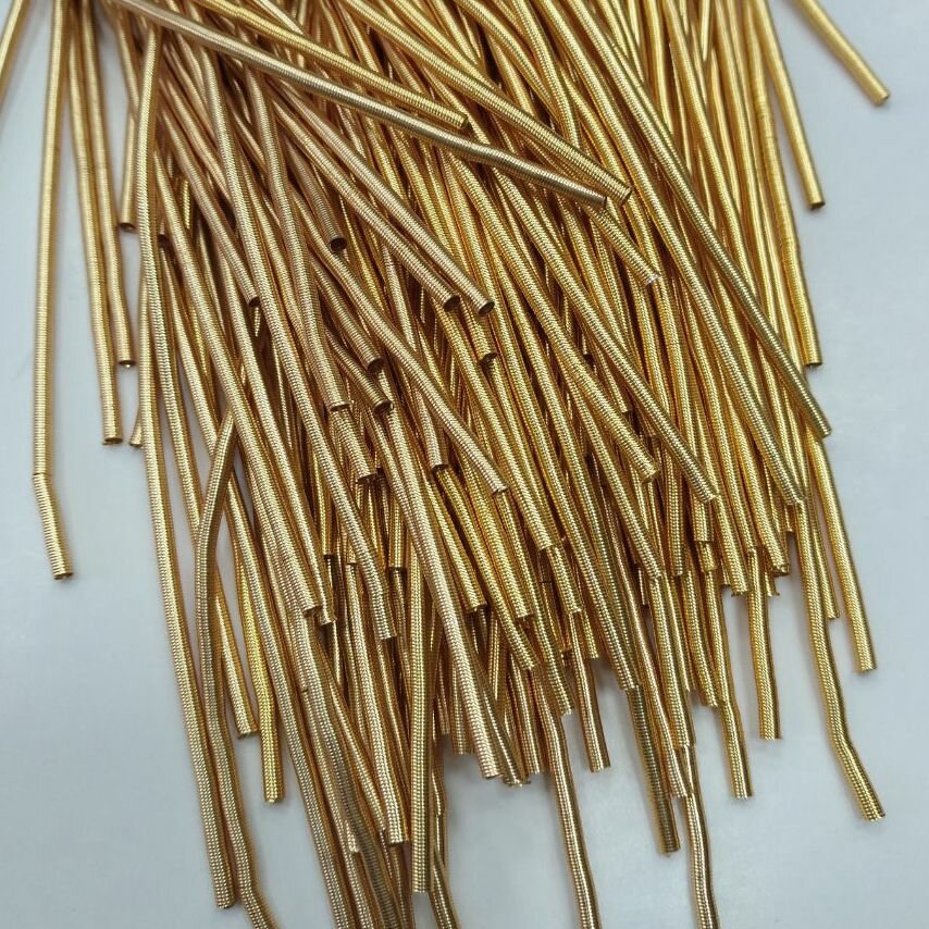 Канитель, 1.5-1.9мм, extra heavy, гладкая, позолоченная (приглушенное золото), 30-40 см