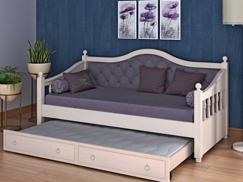 Деревянная софа Vita Mia Belezza Premier с дополнительным местом. Антивандальная ткань. 90x200