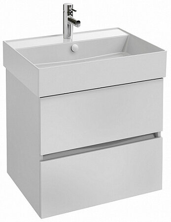 Тумба под раковину Jacob Delafon TOLBIAC 60 см, 2 ящика, Белый лак глянец