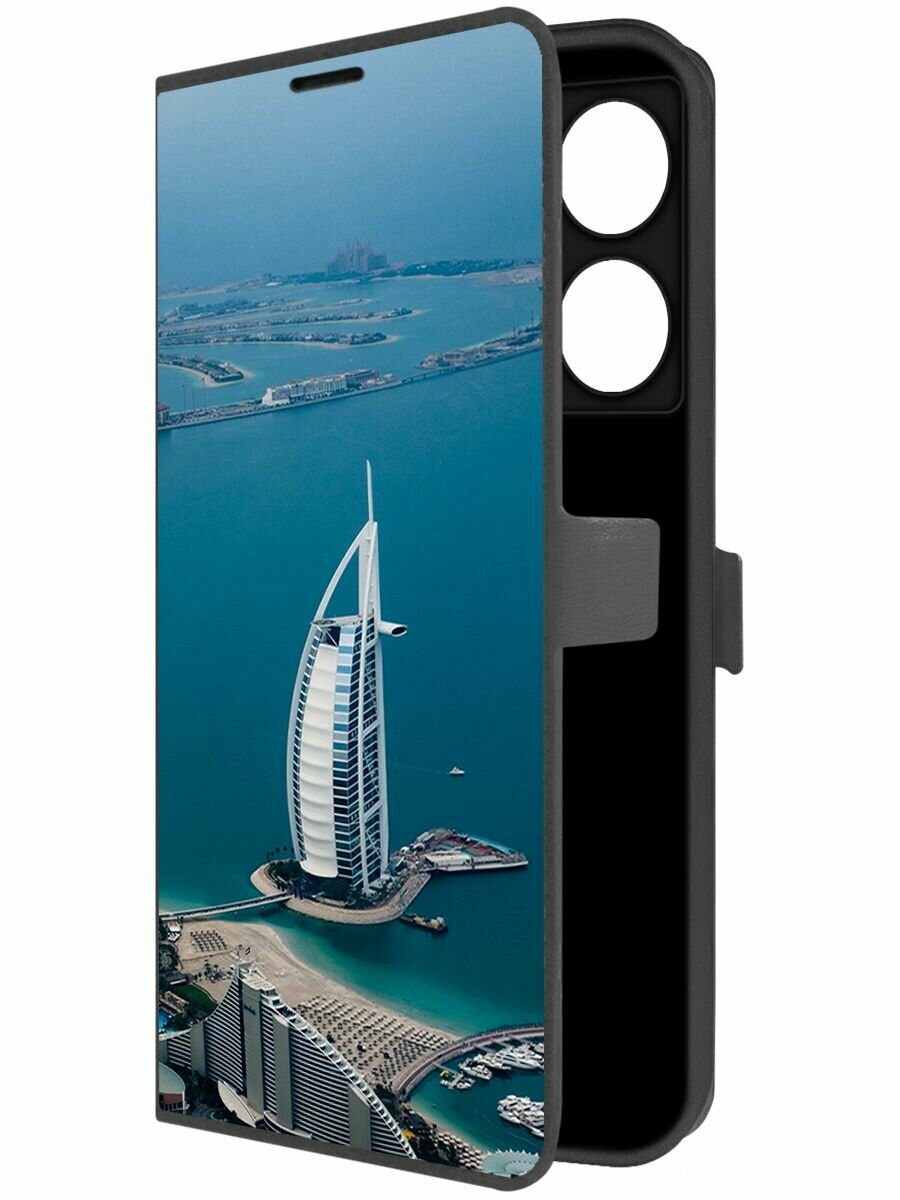 Чехол-книжка Krutoff Eco Book для INFINIX Note 40 ОАЭ, Бурдж-эль-Араб (черный)