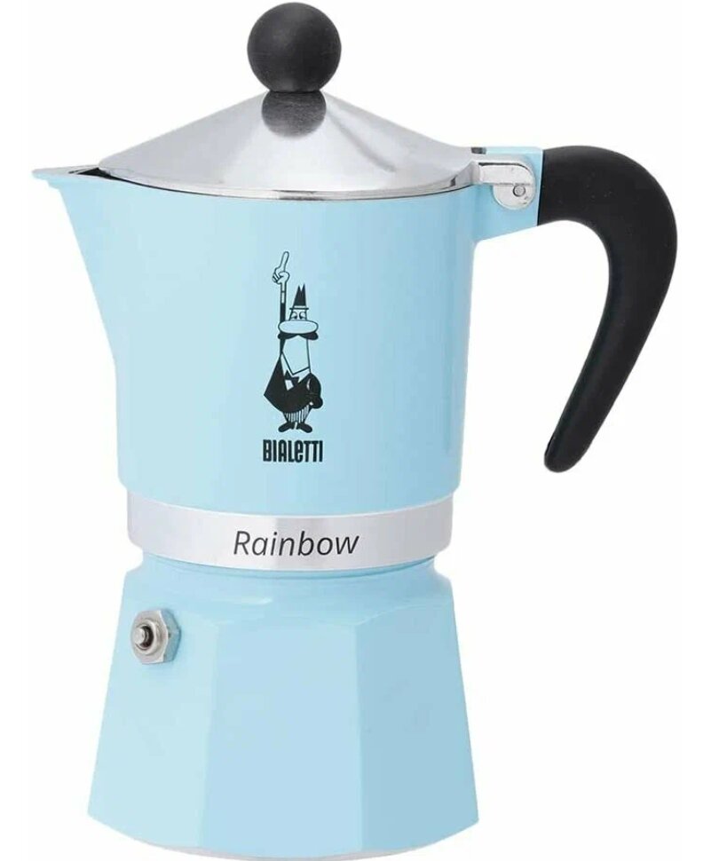 Гейзерная кофеварка Bialetti Rainbow (6 чашек) 5042 голубая