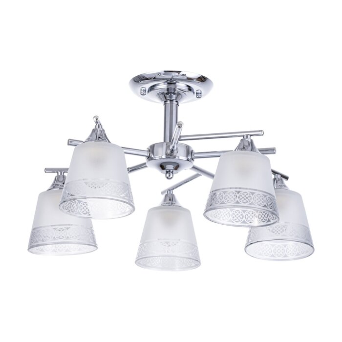 Светильник потолочный «Ангела», 52×52×27, 5×60 Вт Е27, хром