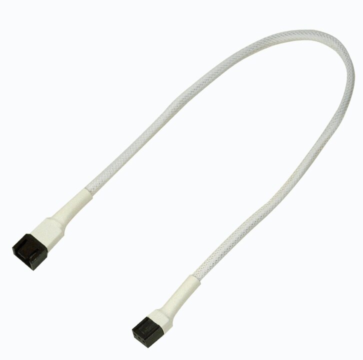 Удлинитель Nanoxia 3-pin, 60см белый NX3PV60W, 3-контактный в оплётке