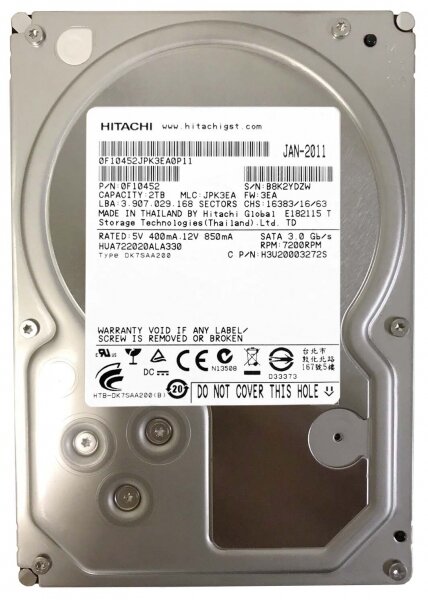 Жесткий диск Hitachi HUA722020ALA330 2Tb SATAII 3,5" HDD