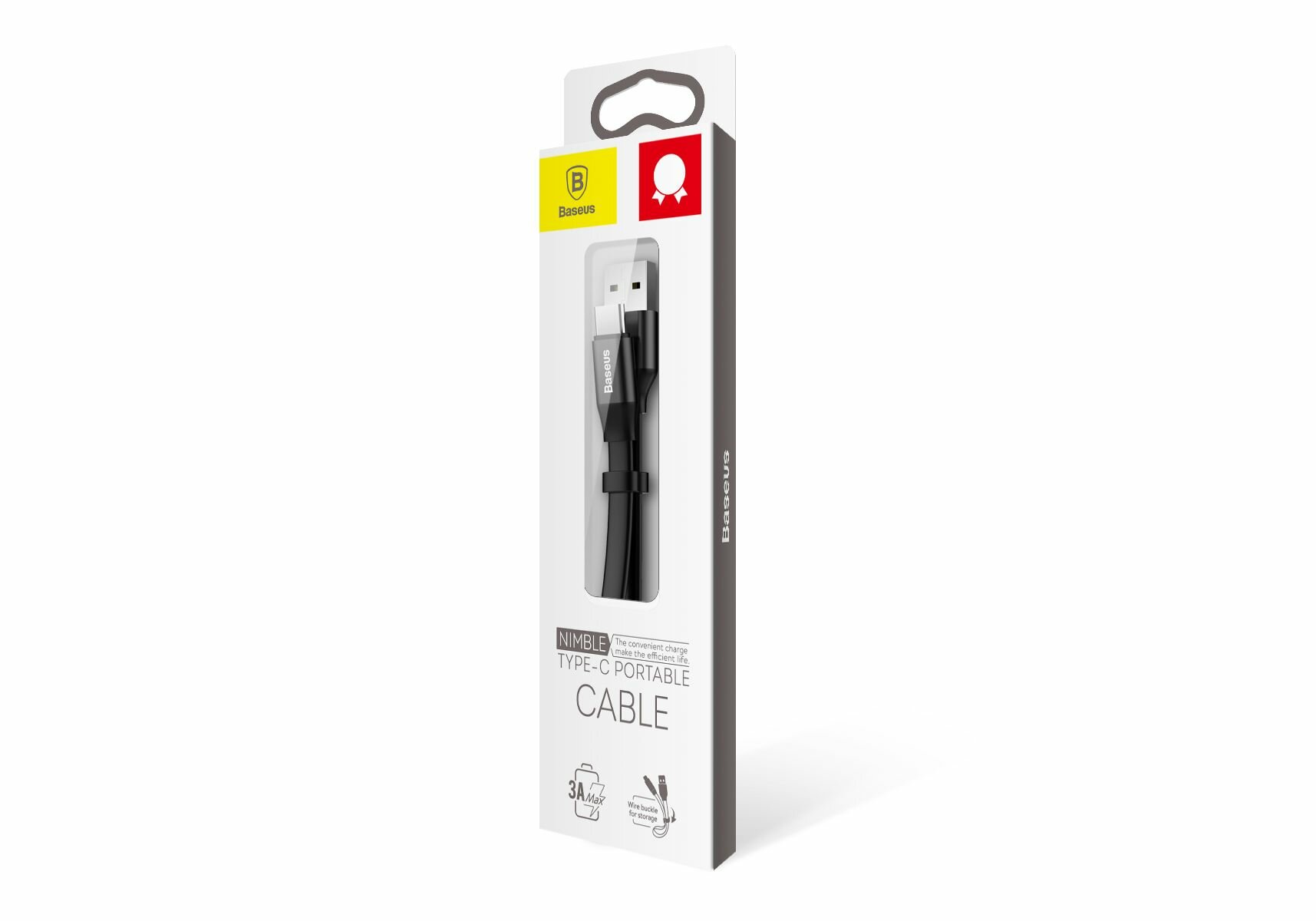 Кабель для зарядки Baseus Nimble Type-C Portable cable, 2A, 23 см, Черный, CATMBJ-01