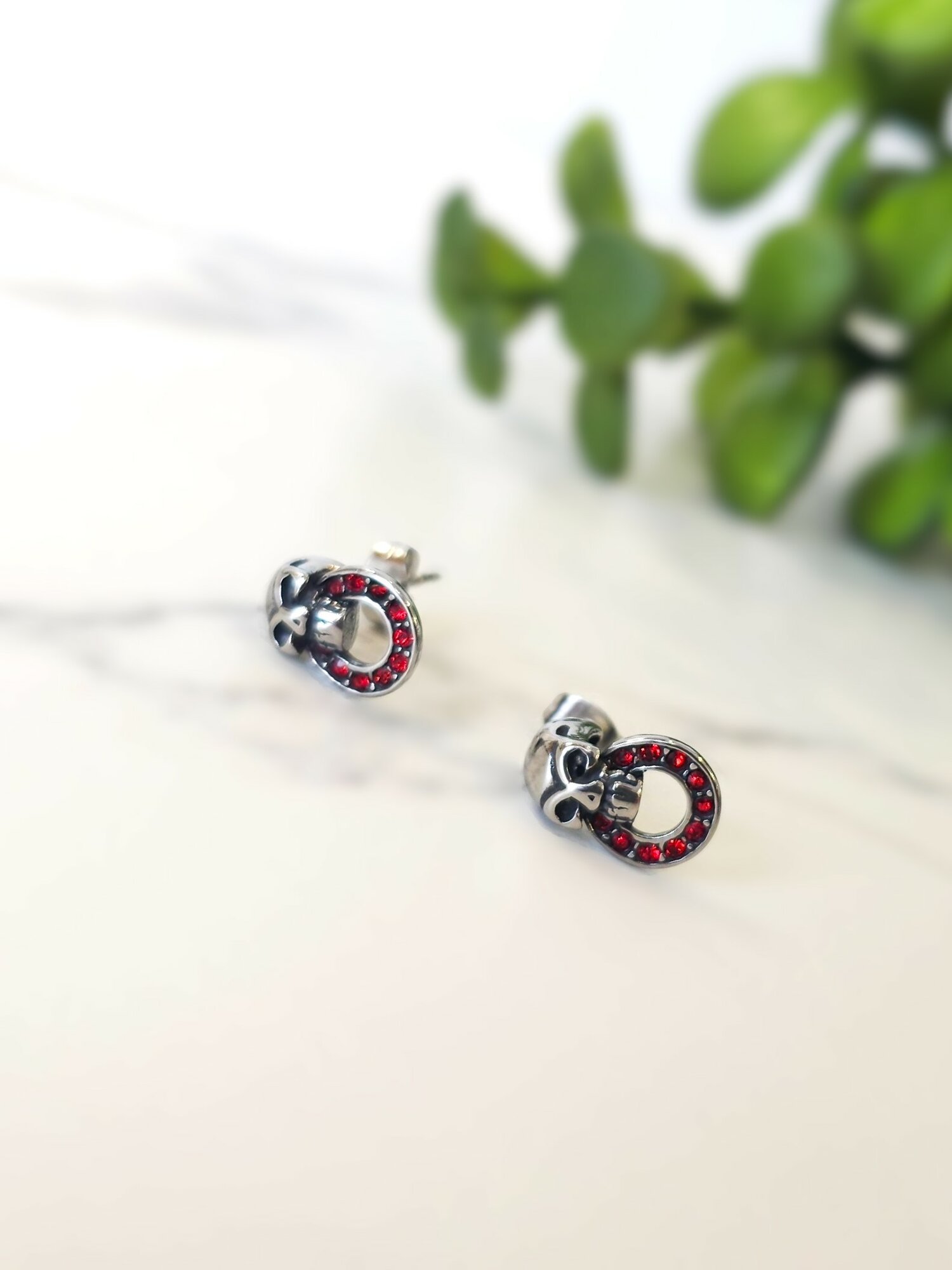 Комплект серег, славянский оберег, искусственный камень, фианит, металл