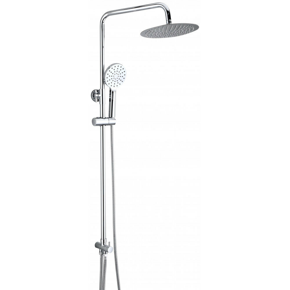 Многофункциональный душевой гарнитур хромированный с круглой тропической лейкой VIEIR 25001