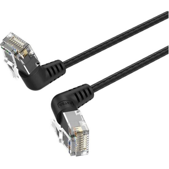 Патч-корд Vention прямой UTP cat.6a, RJ45 угол 90 - 5м. Черный (IBOBJ)