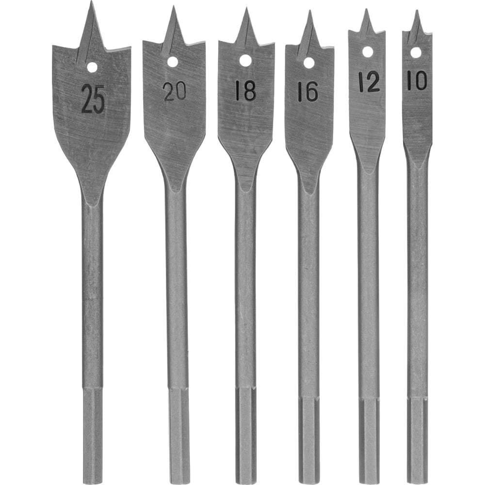 Набор сверл перовых (6 шт; 10-25 мм) по дереву SPARTA 704055