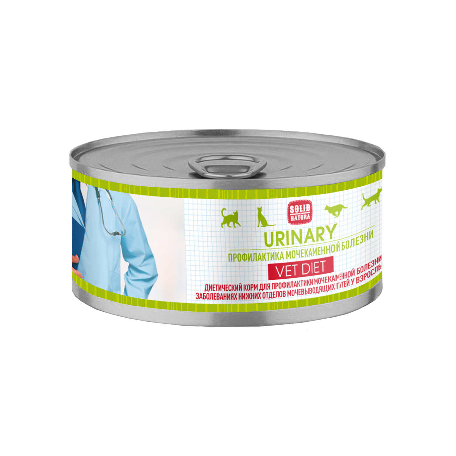 Корм влажный Solid Natura VET DIET Urinary для кошек профилактика МКБ (100 г)
