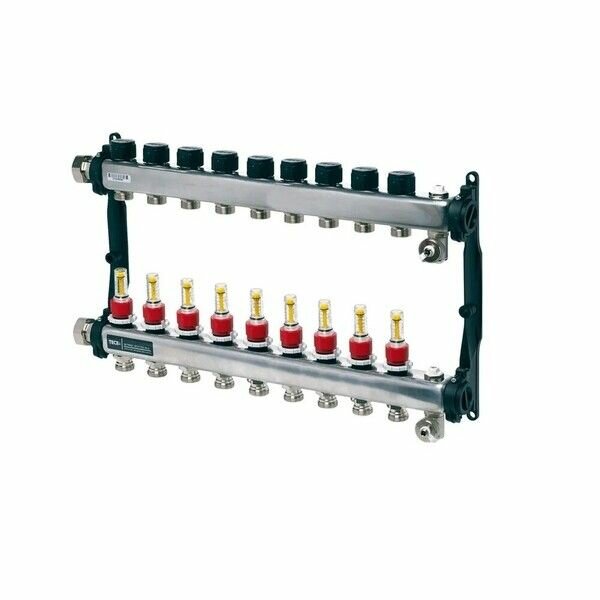 Коллектор TECE 1"x3/4" 9 контуров для тёплого пола из нержавеющей стали 77310009