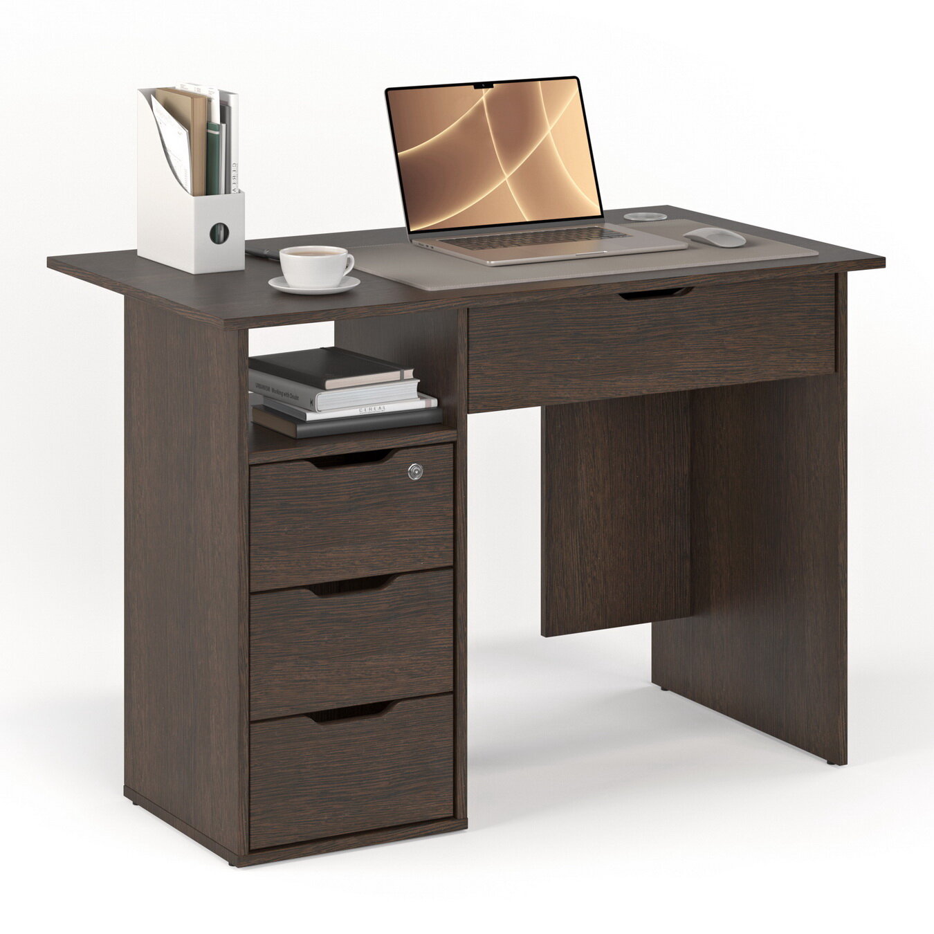 Стол письменный БАНГА-63-Я левый Венге