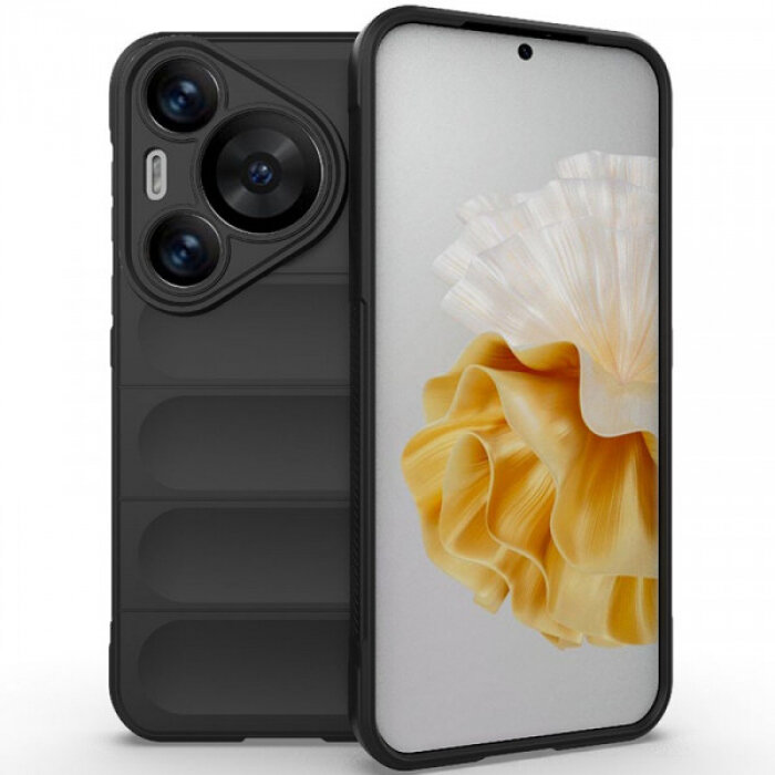Flex Silicone Противоударный чехол для Huawei Pura 70 Pro / 70 Pro Plus с защитой камеры и микрофиброй