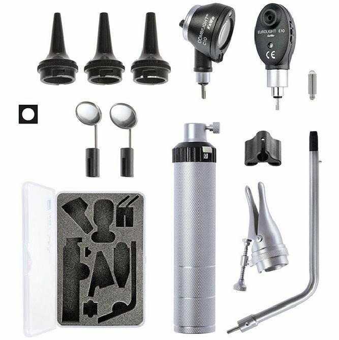 Оториноофтальмоскоп медицинский диагностический BASIC SET головка отоскопа COMBILIGHT С10 2.5В / головка офтальмоскопа EUROLIGHT Е10 2.5В KaWe Германия