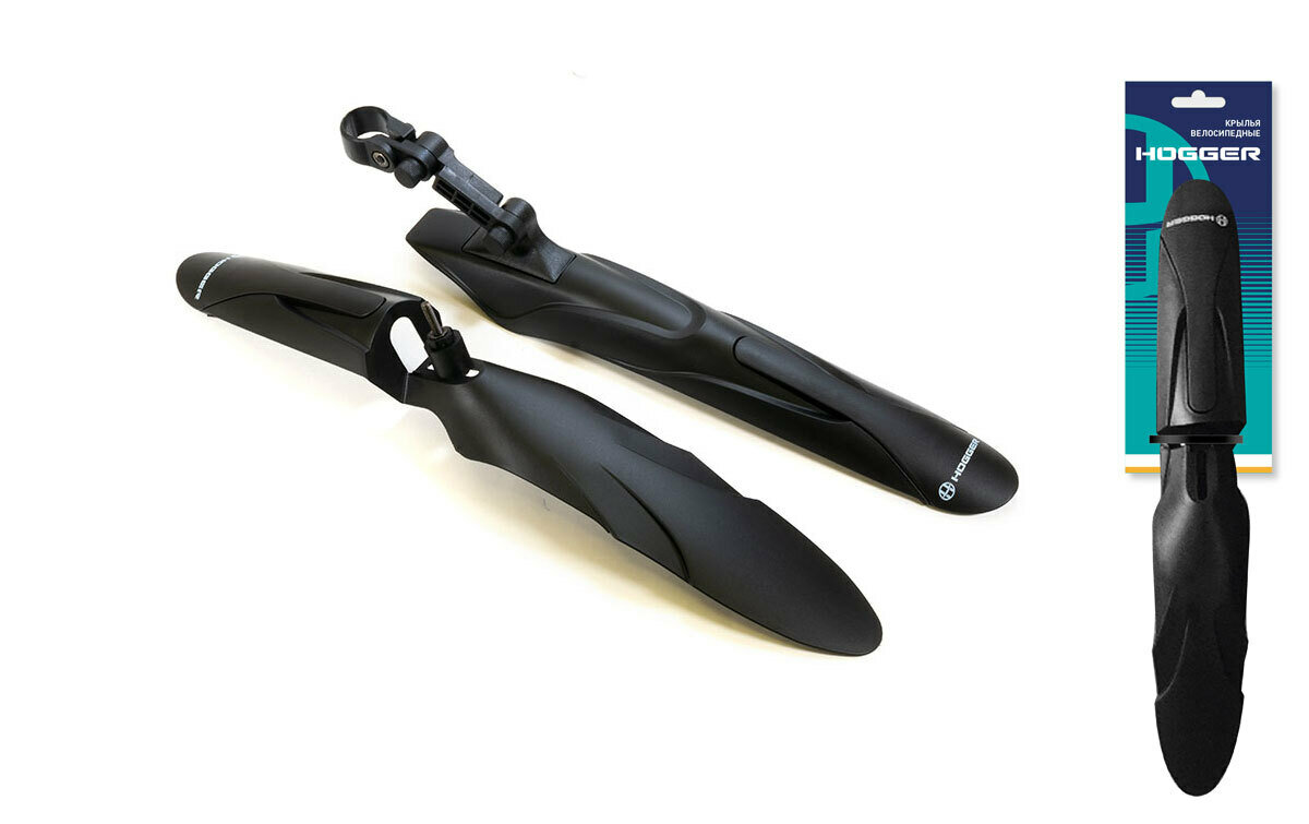 Велокрылья HOGGER 24-29", комплект передний/задний, пластик, серо-черный