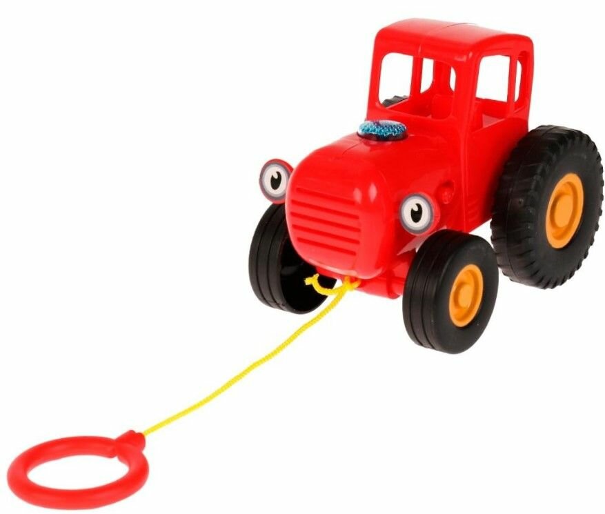 Музыкальная каталка "Синий трактор", детская развивающая игрушка для малышей, цвет красный, 30 песен, загадок, звук и свет
