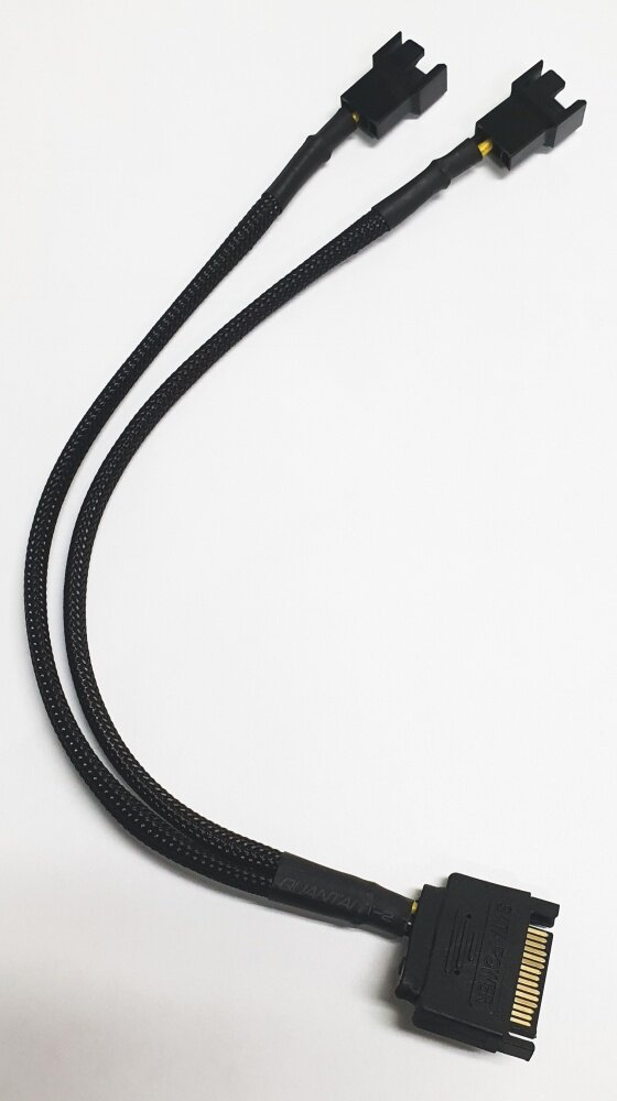 Переходник Generic Sata 15pin => 2 x Fan, для 3х и 4х проводных вентиляторов, длина 25 см