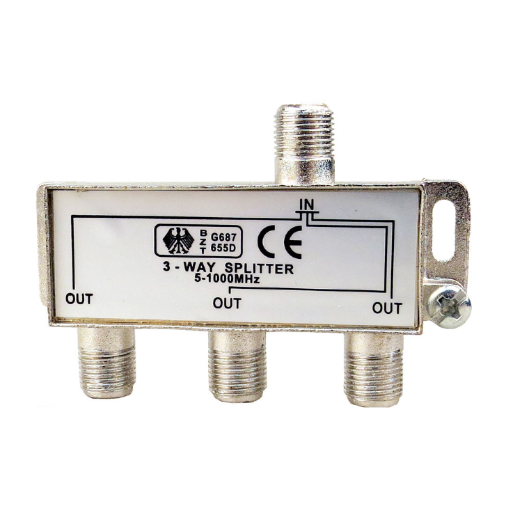 Сплитер спутниковый 3 выхода проход питания по всем