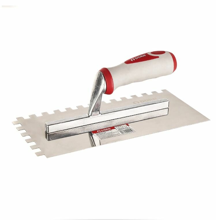 Гребенка DORN с прорезиненной ручкой нержавеющая сталь 280x130 мм зуб 10x10 мм