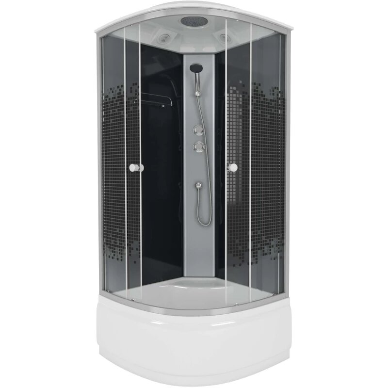 Душевая кабина Niagara NG-7509-14BLACK (100х100х215) высокий поддон(40см) стекло мозаика