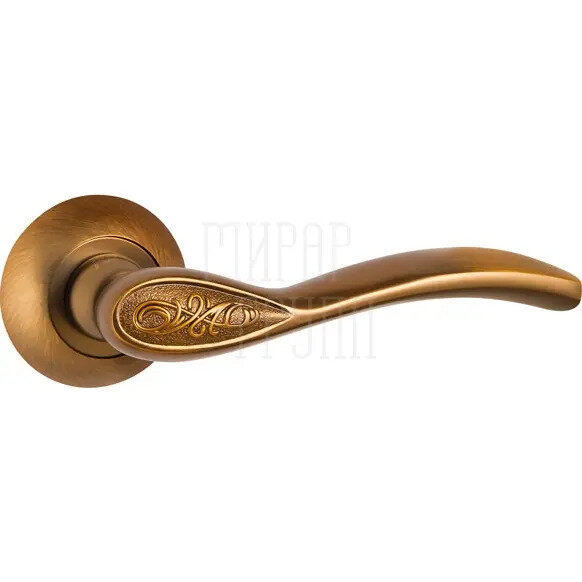 Дверная ручка Punto (Пунто) на круглой розетке "RUMBA" TL кофе