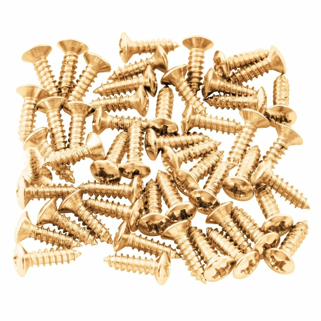 Аксессуар для струнных, Винты для крепления защитной пластины SQ ST для электрогитары - золотые, 1 упаковка (50 штук)