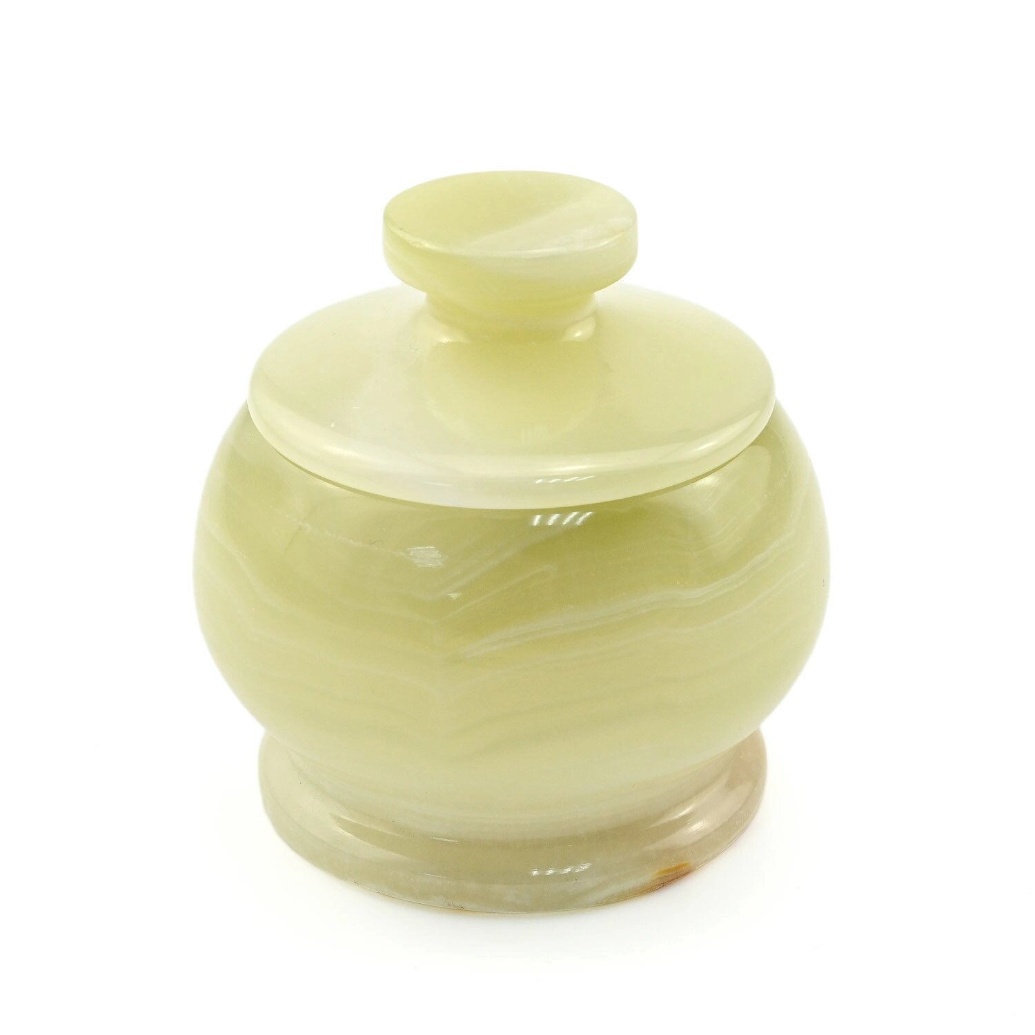 Шкатулка из оникса круглая 3 (74*74*74мм) .