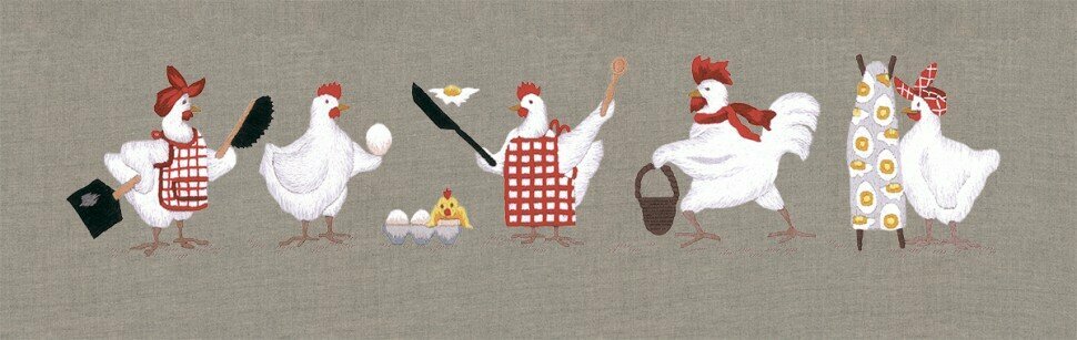Набор для вышивания Le Bonheur des Dames #2585 Les Cocottes-Tissu (Кулинары), Гладь, 43 х 10 см