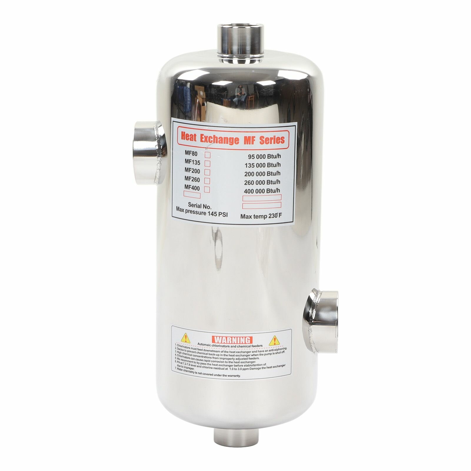 Теплообменник плавательного бассейна мощностью 40 кВт, отопительное оборудование с термостатом для плавательного бассейна, циркуляционное отопление