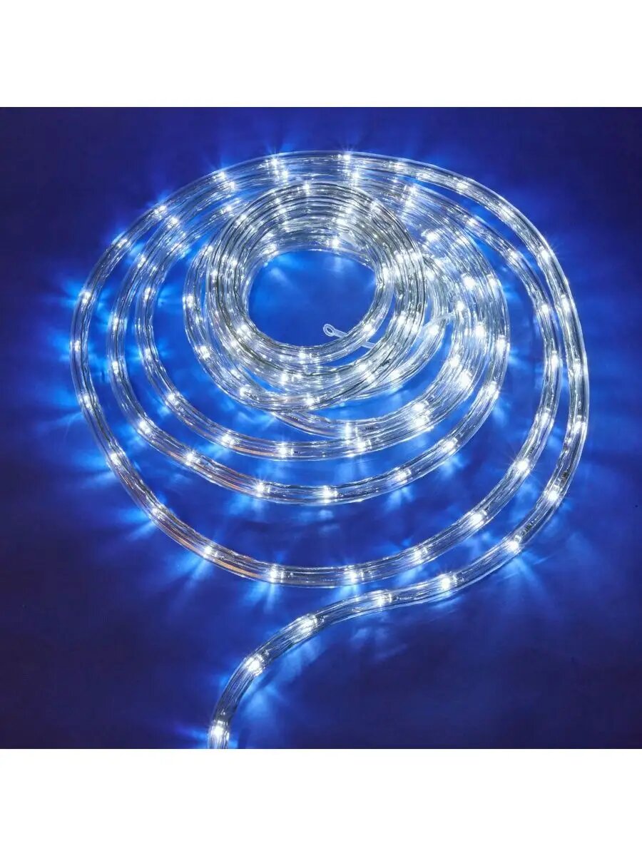 Гирлянда светодиодная Дюралайт. 8м. С контроллером. Белый свет. IP44, Провод прозрачный, Uniel