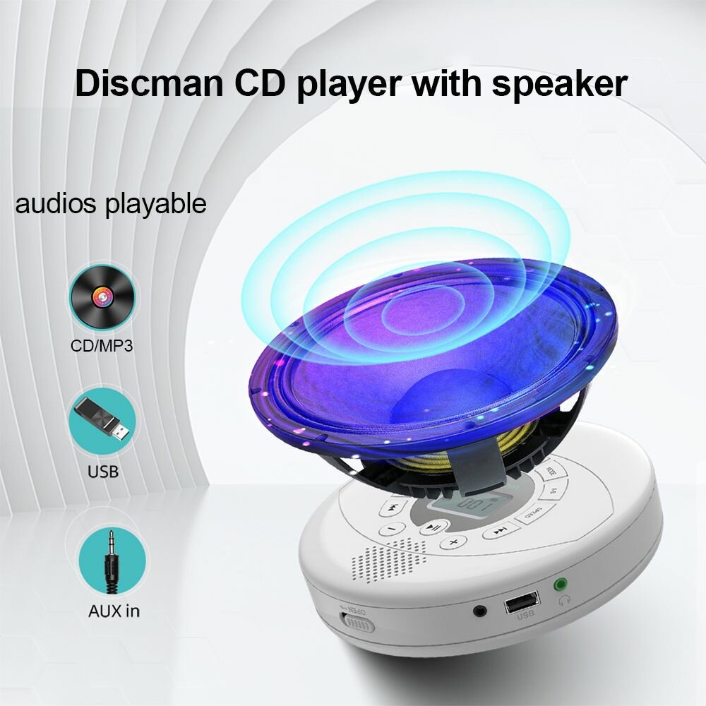 Аккумуляторный проигрыватель компакт-дисков с динамиком Kuephom PM11WH