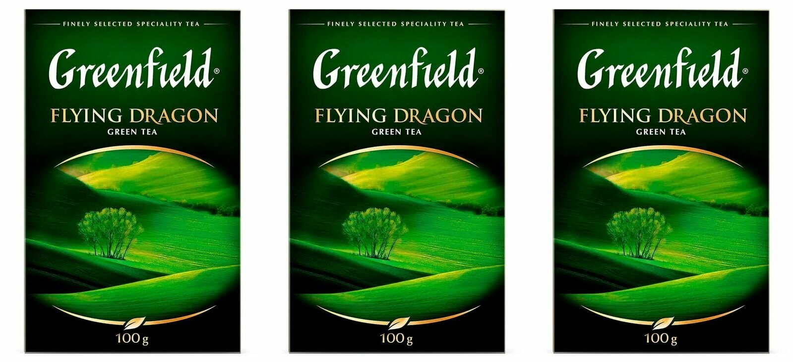 Greenfield Чай Флаинг Драгон крупнолистовой 100 г, 3 шт