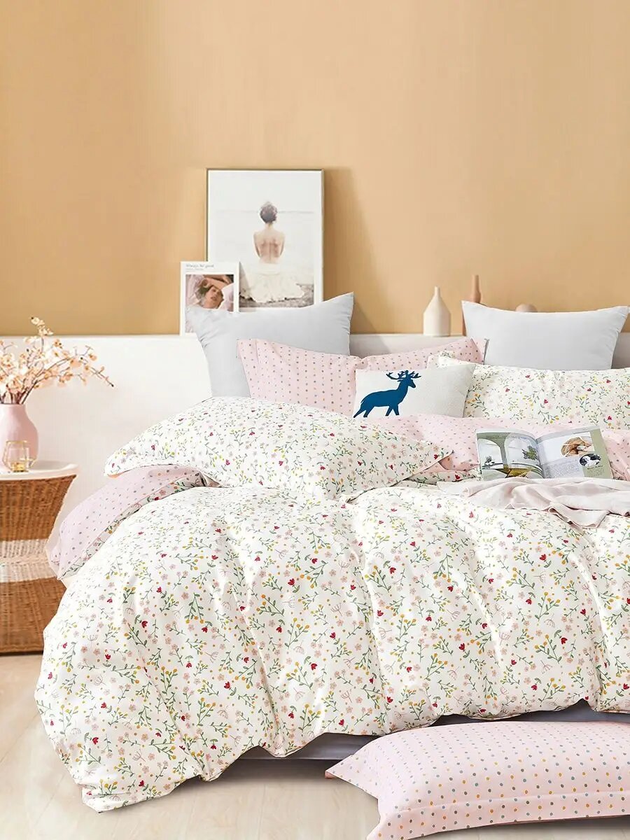 Постельное белье евро сатин 4 наволочки Twill