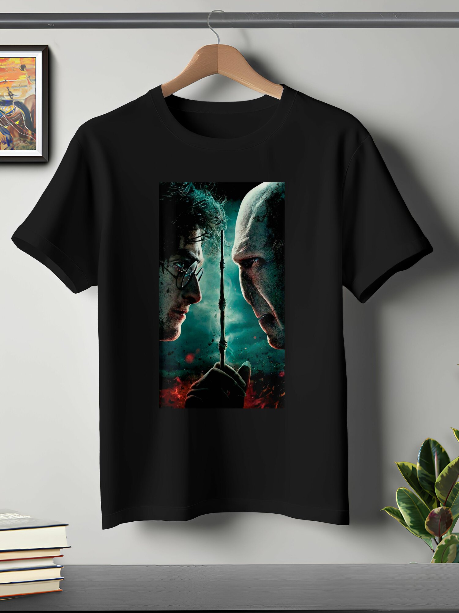 Футболка  Детская ONEQ 116 (6-7) размер с принтом Гарри Поттер, черная