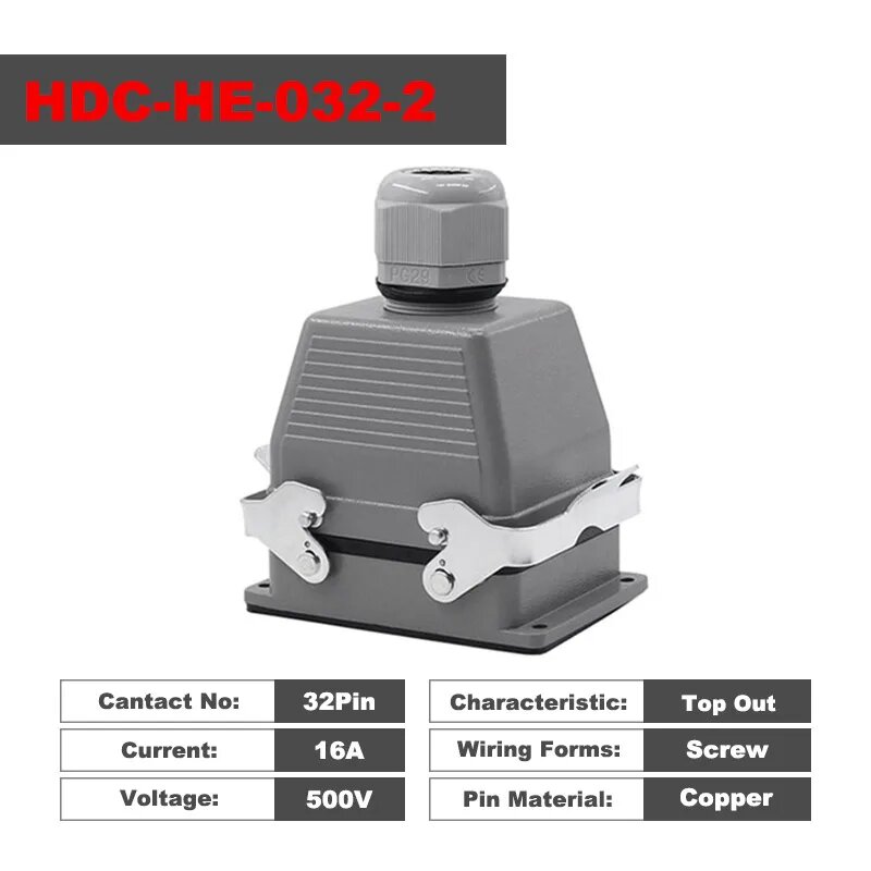 Промышленные разъемы CNMAWAY HDC-HE 16A 500В HDC-HE-032-2