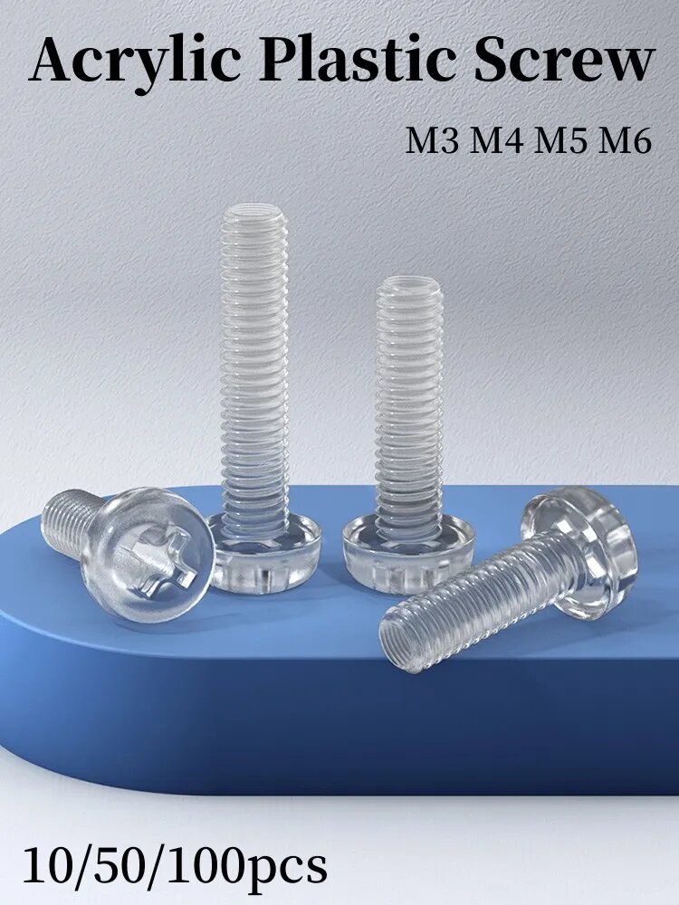 Акриловые винты M4x10, цвет 10pcs