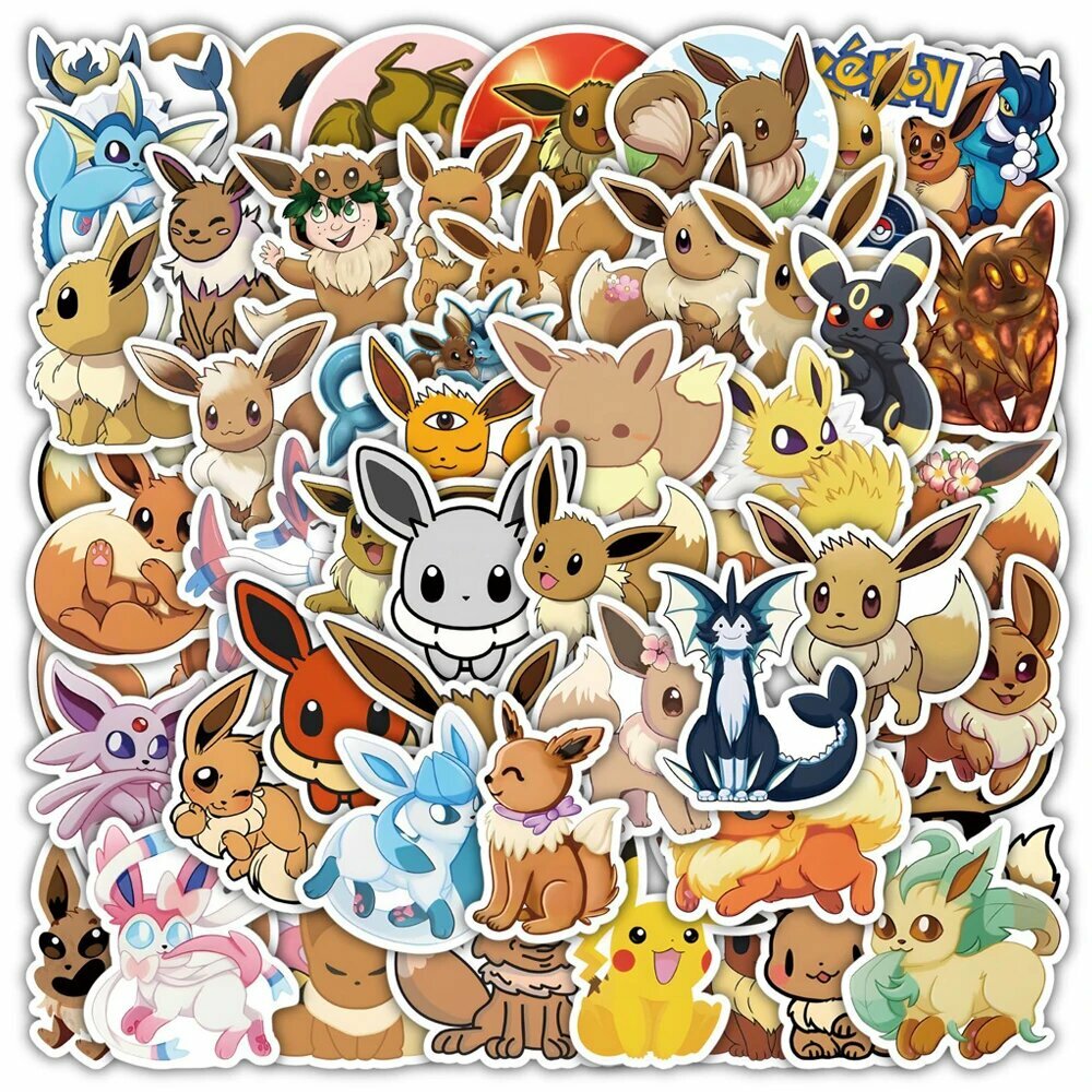 Набор наклеек Pokemon Eevee TAKARA TOMY 50pcs